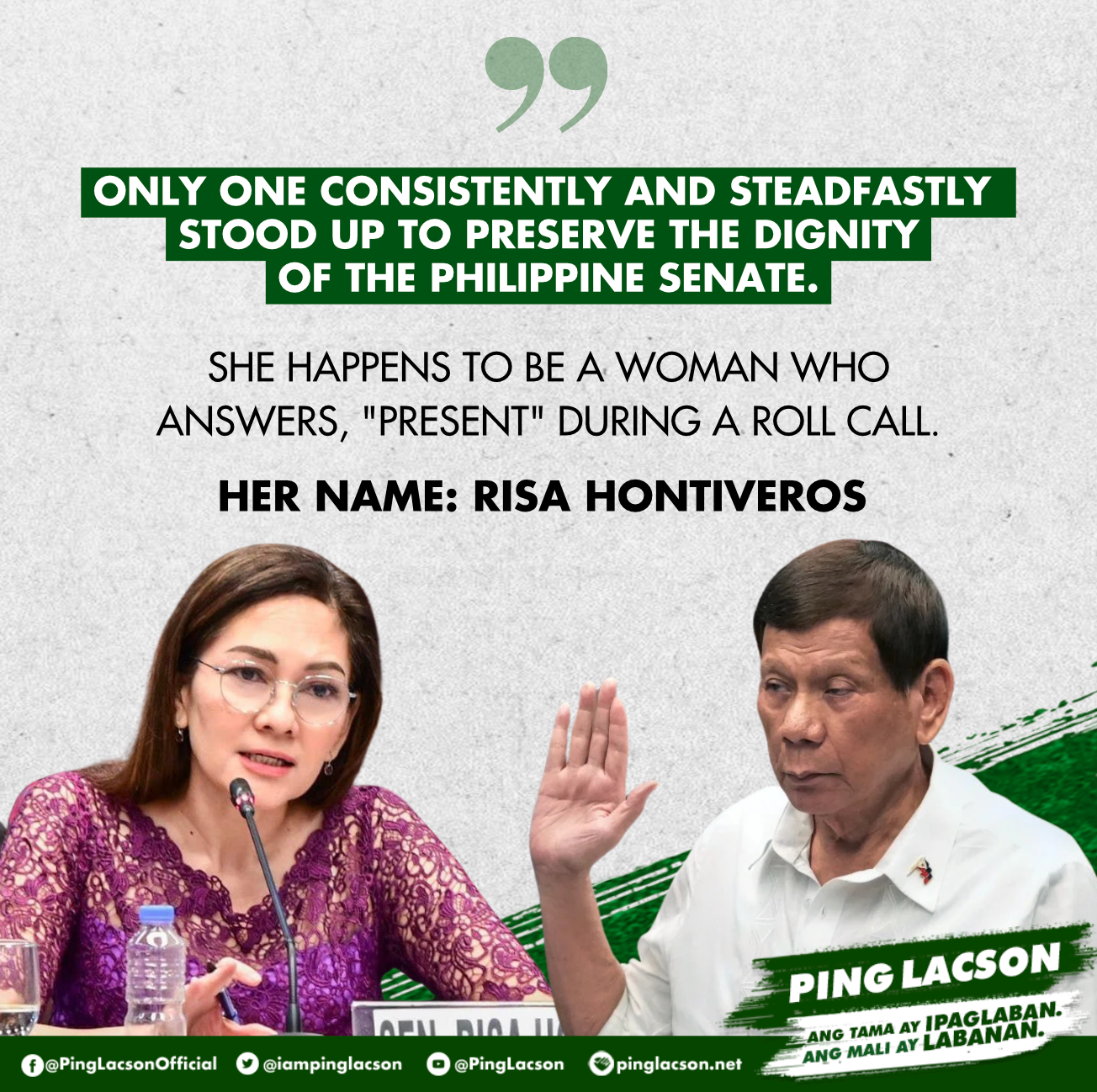 On the Senate Hearing on the Anti-Drug War - PING LACSON