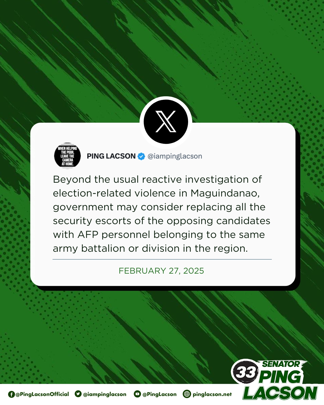 Ping Lacson Proposes Proactive Solution to Poll Violence in Maguindanao ...